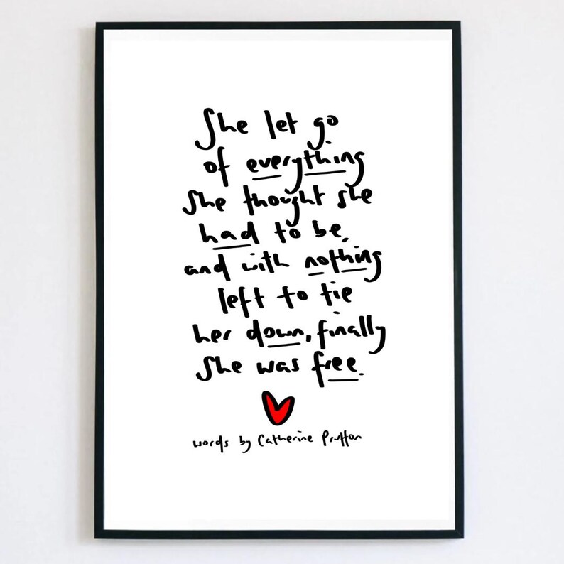 She Let Go Poem Print - Etsy