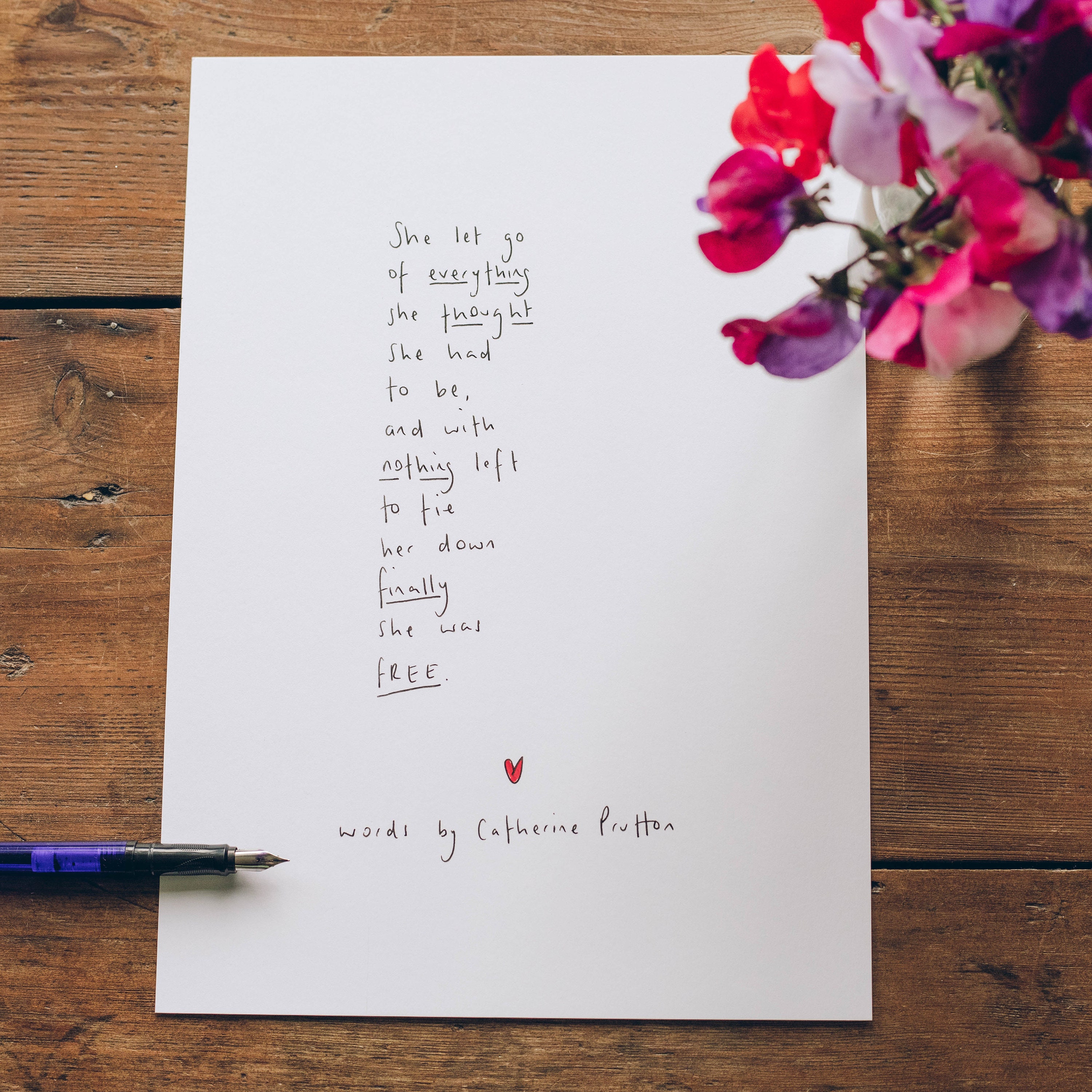 She Let Go. Original Handwritten A4 Poem Print - Etsy