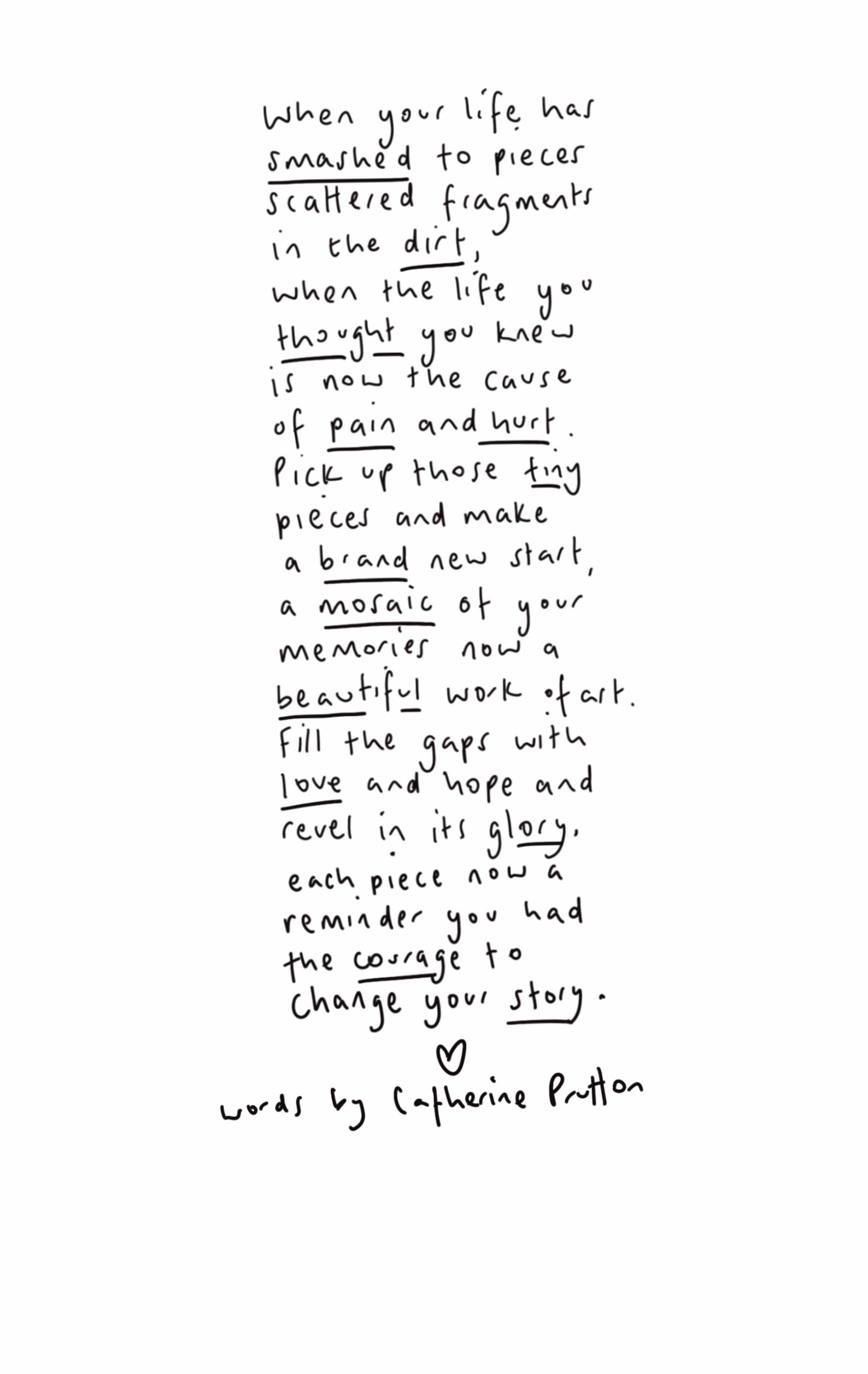 When Your Life Has Smashed to Pieces Poem by Catherine Prutton - Etsy
