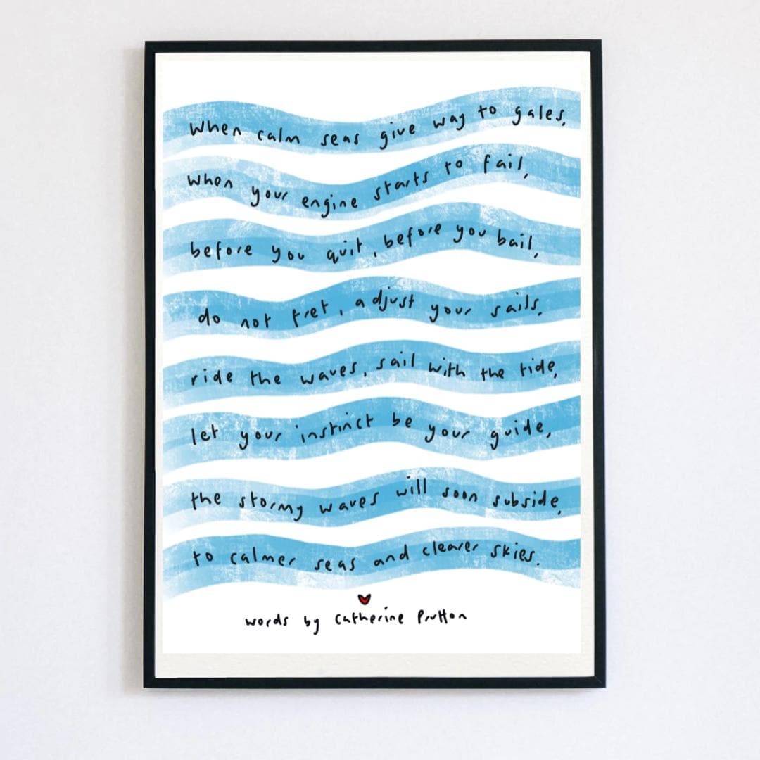Calm Seas Poem Print – Inspirational Wall Art by Catherine Prutton - Etsy