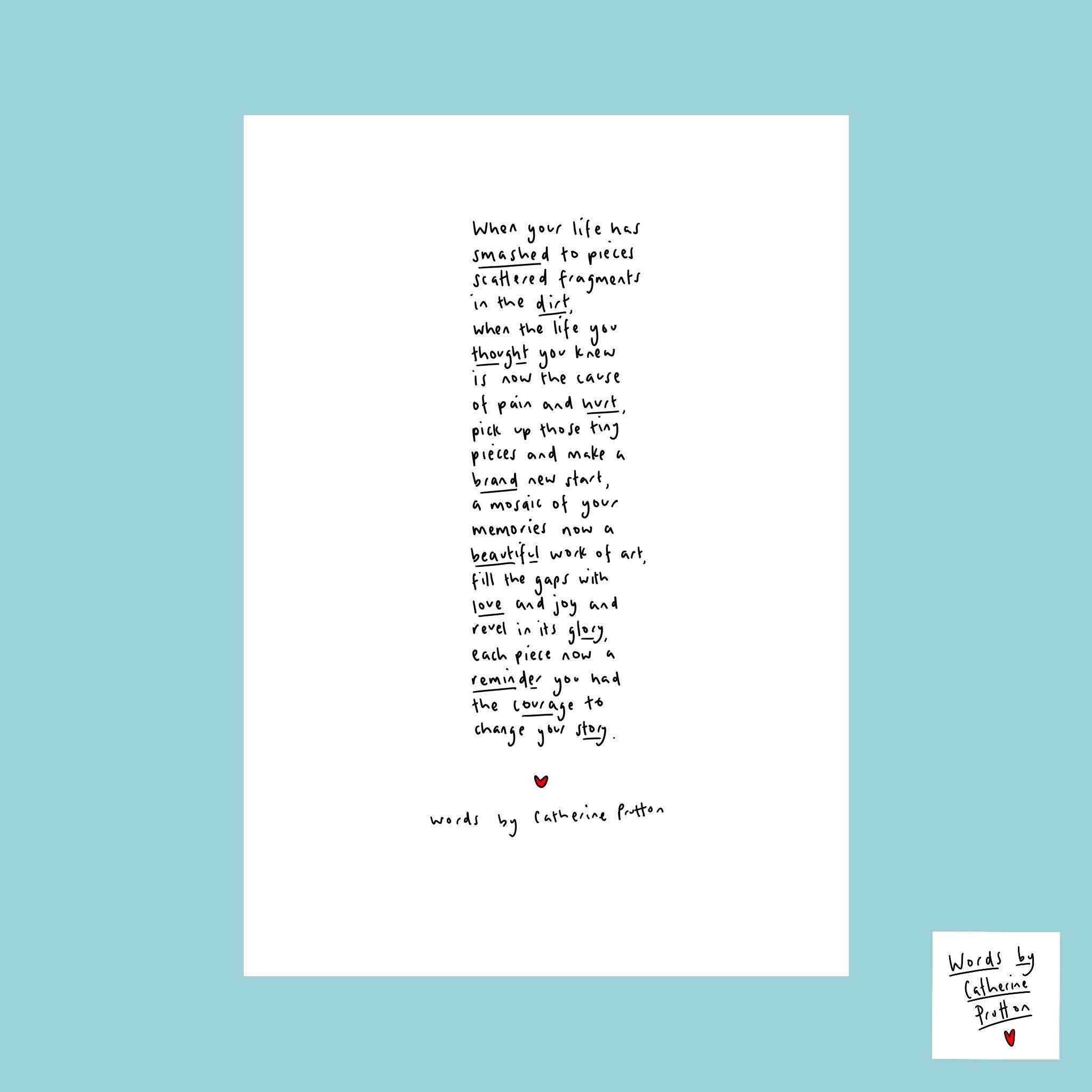 When Your Life Has Smashed to Pieces Poem by Catherine Prutton - Etsy