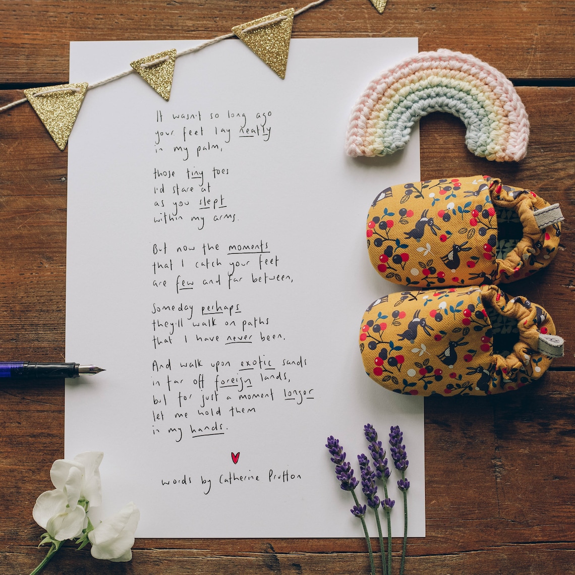 New Baby Tiny Feet Original Handwritten A4 Poem Print - Etsy
