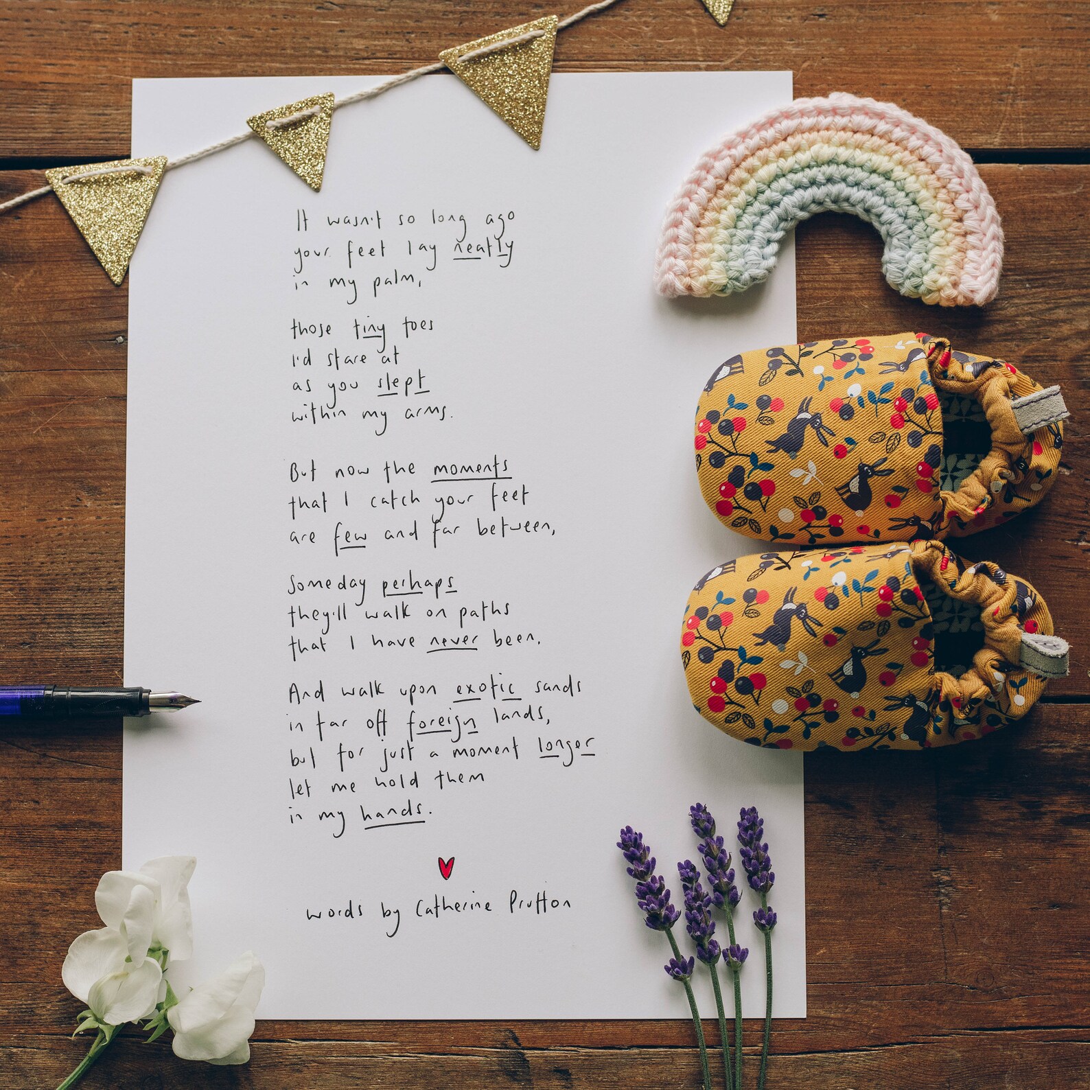 New Baby Tiny Feet Original Handwritten A4 Poem Print - Etsy