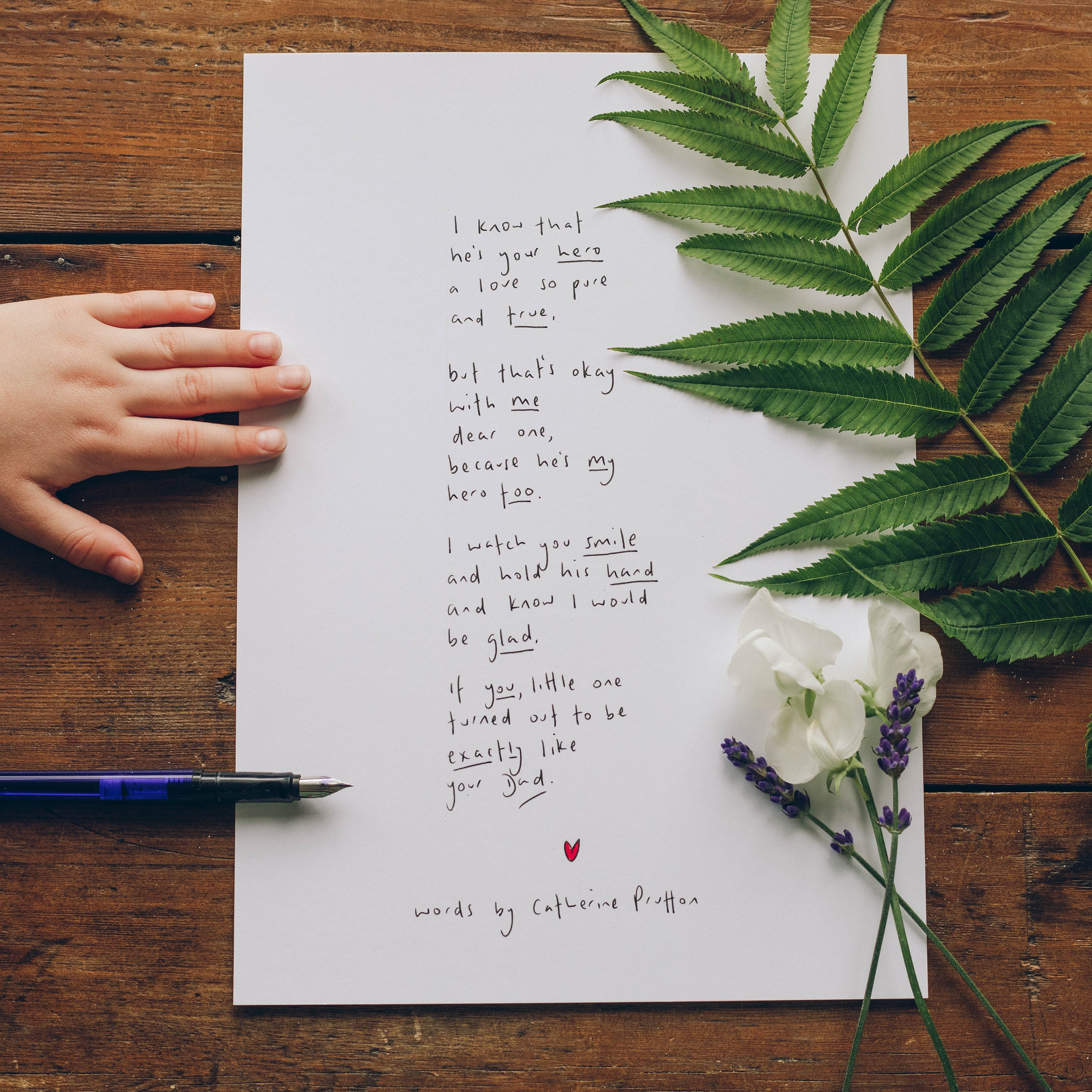 Fathers Day Hero dad A4 Original Handwritten Poem Print - Etsy