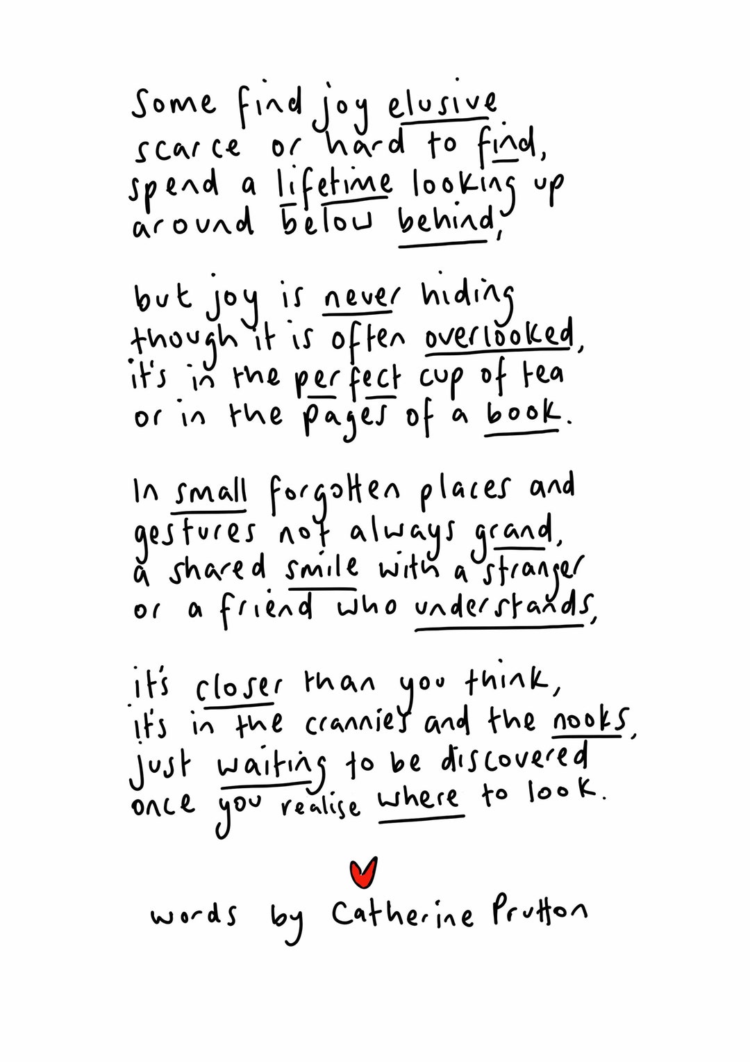 Joy. A Handwritten A4 Poem Print. - Etsy