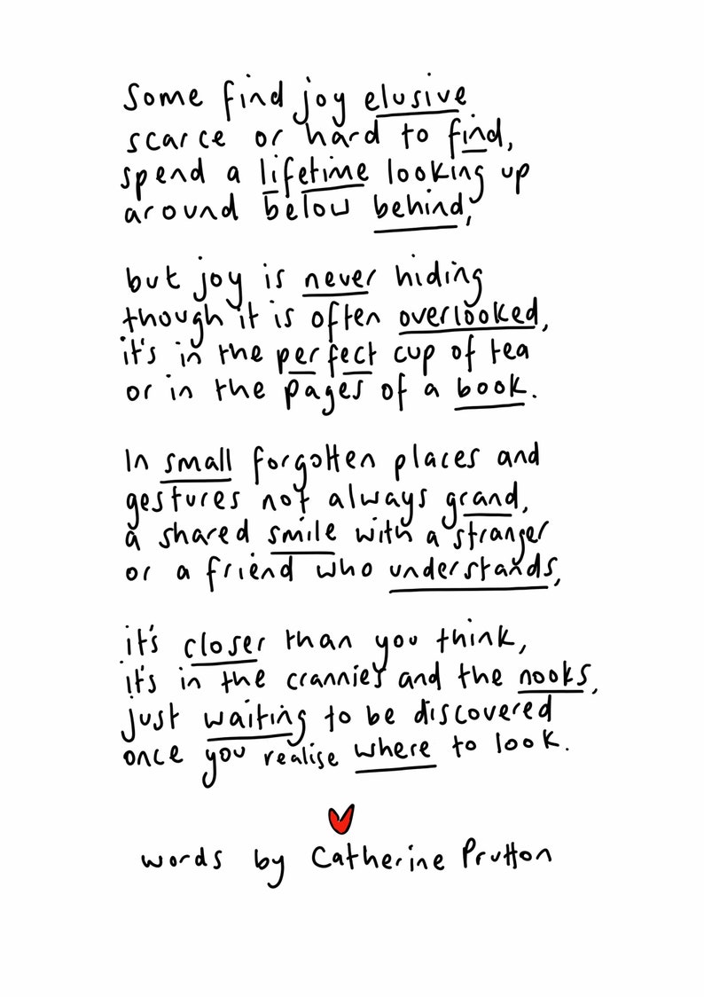 Joy. A Handwritten A4 Poem Print. - Etsy