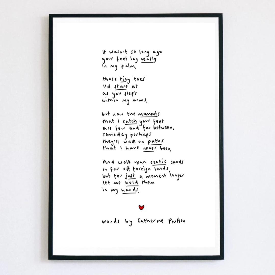 New Baby Tiny Feet Original Handwritten A4 Poem Print - Etsy