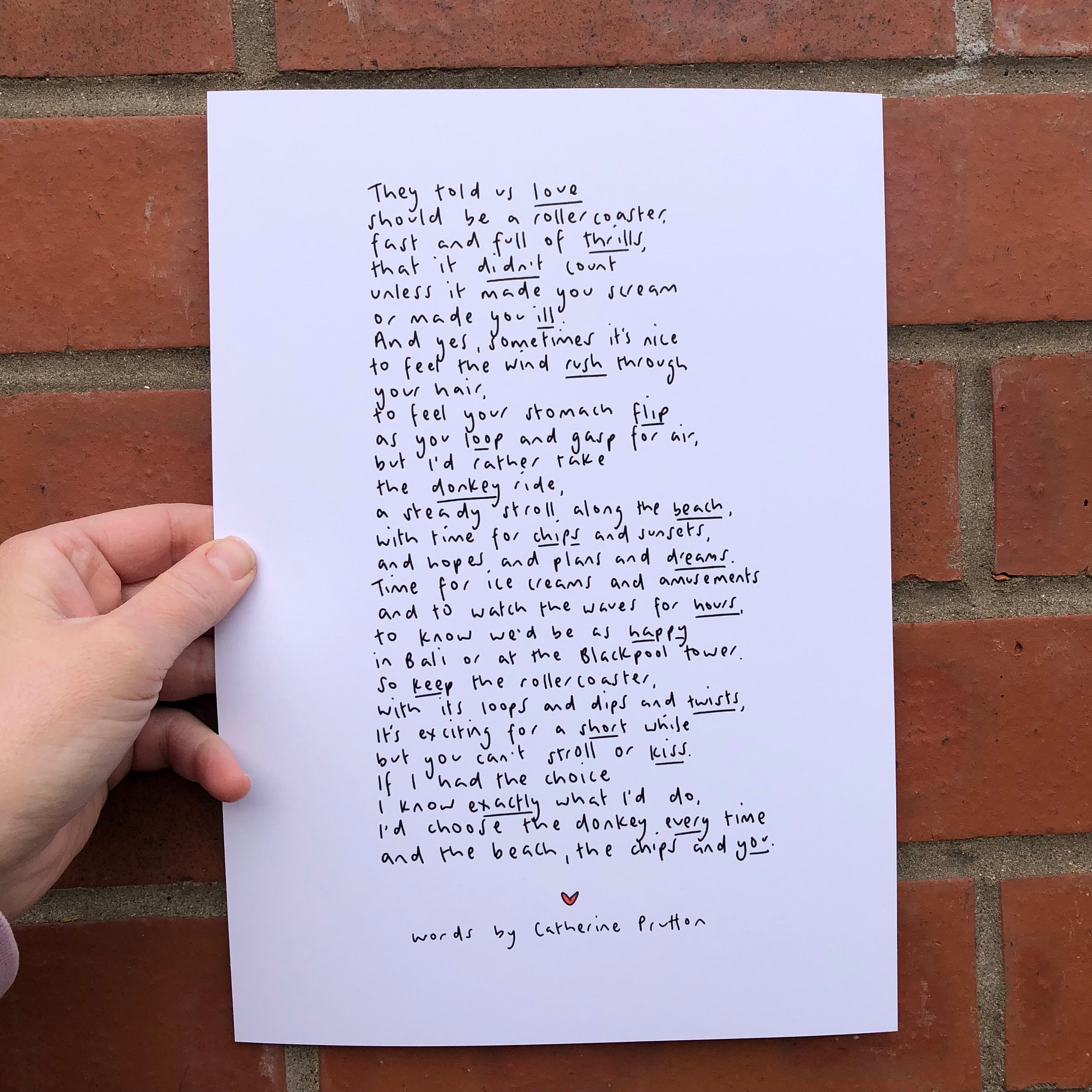 Roller Coaster Poem Print - Etsy