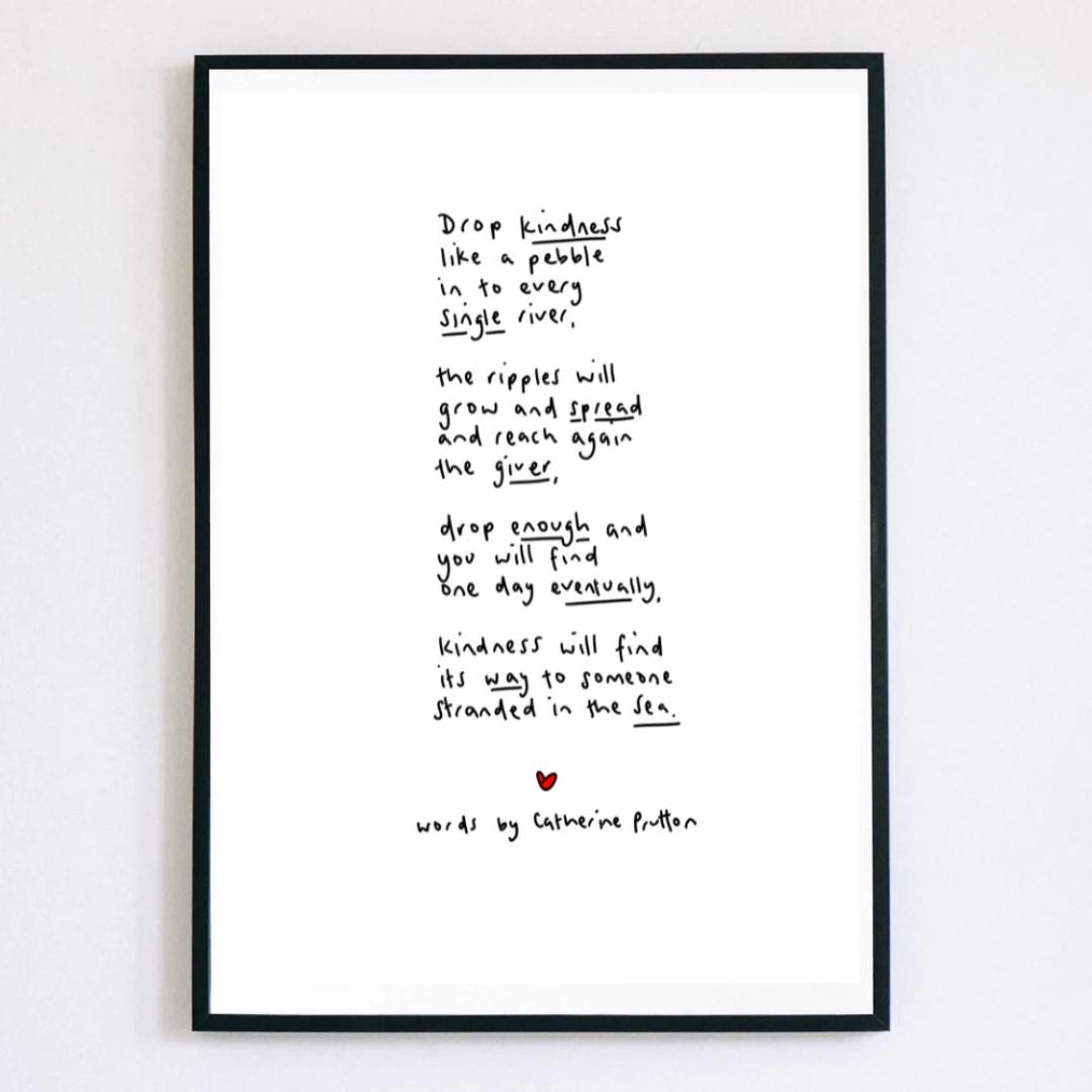Drop Kindness A4 Original Handwritten Poem - Etsy