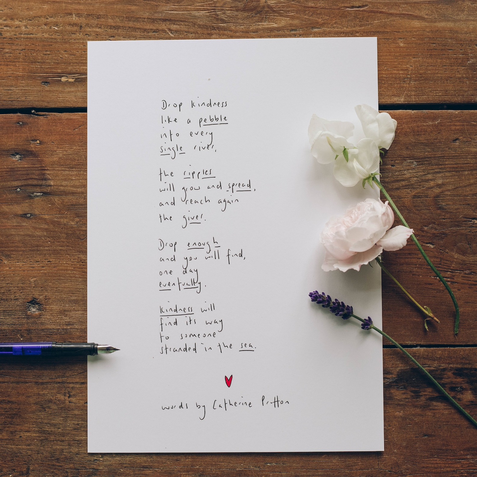 Drop Kindness A4 Original Handwritten Poem - Etsy