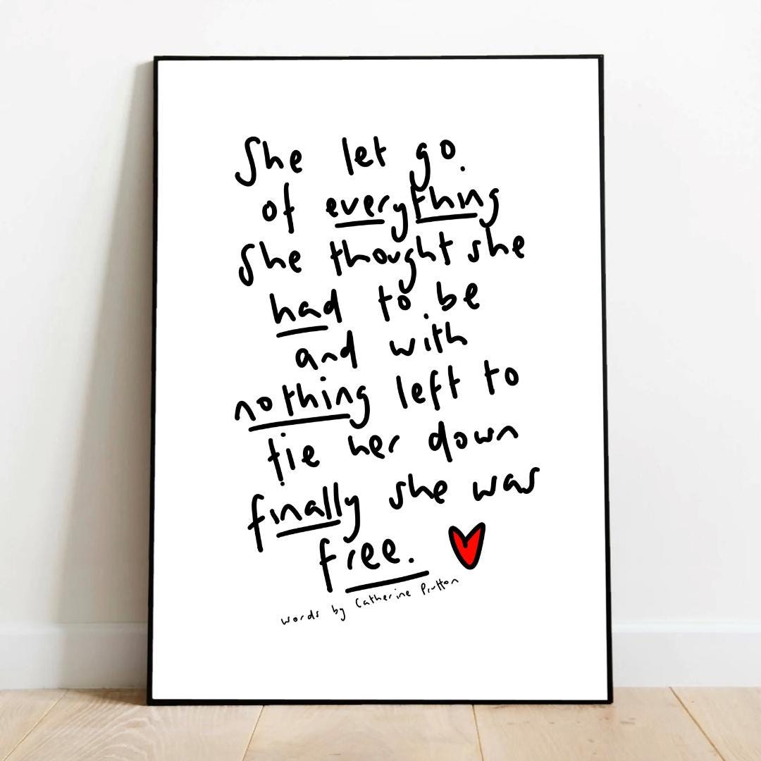 She Let Go Poem Print - Etsy