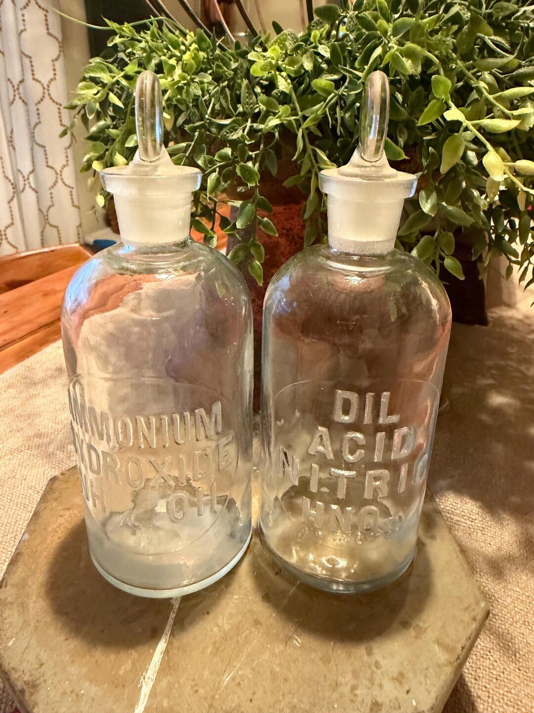 A Pair of Antique Apothecary Jars, 1920s. Chemistry Lab, Acid Nitric ...