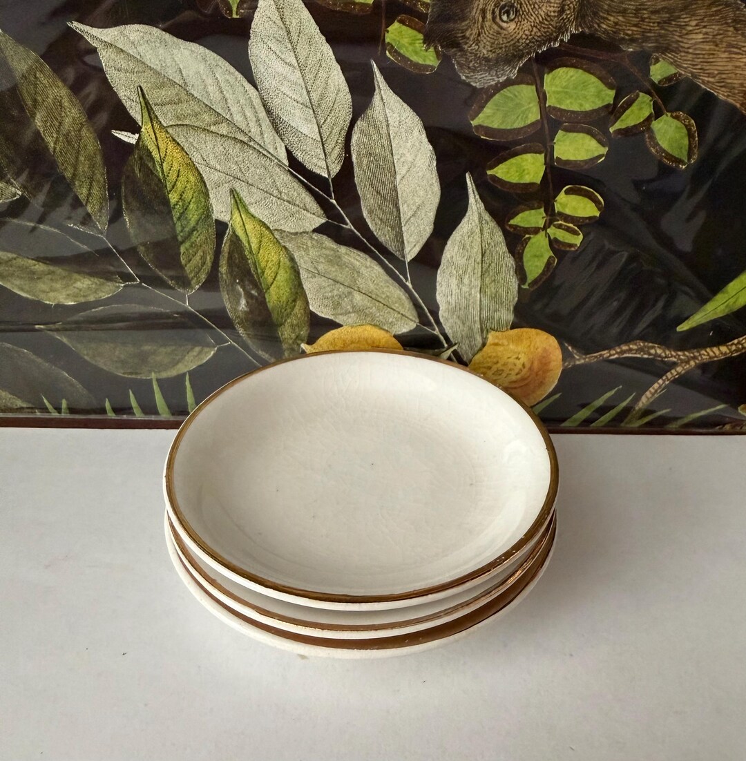 Vintage Butter Pats, Set 3 Porcelain Gold Trim. - Etsy