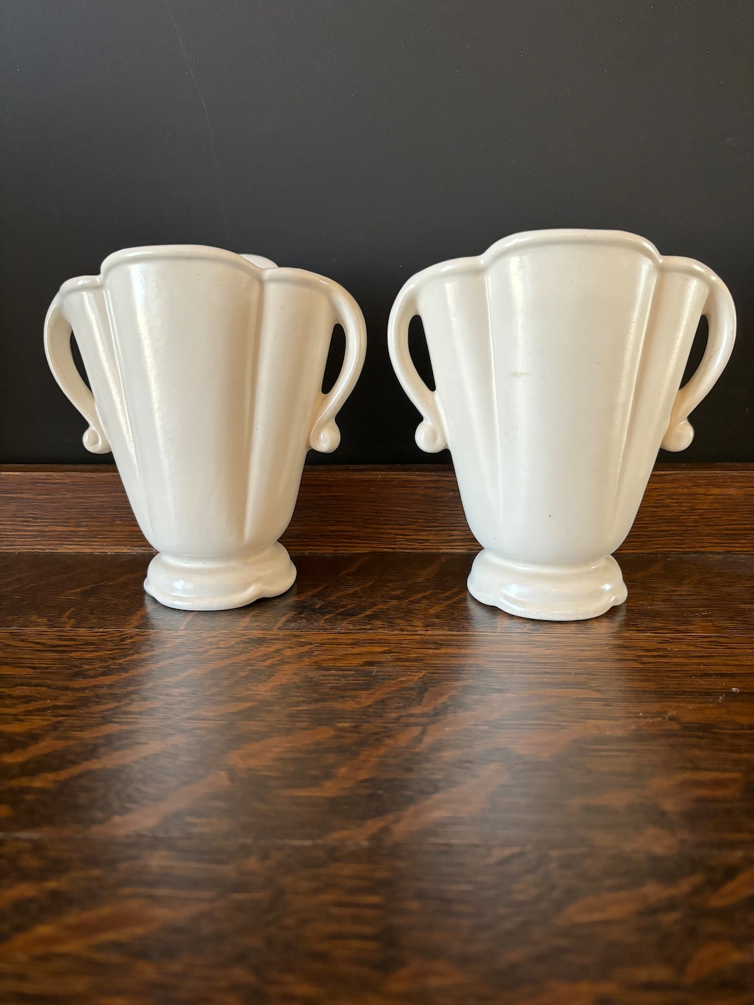 Vintage Set/pair Red Wing USA Ivory Vases. Great for Holiday - Etsy