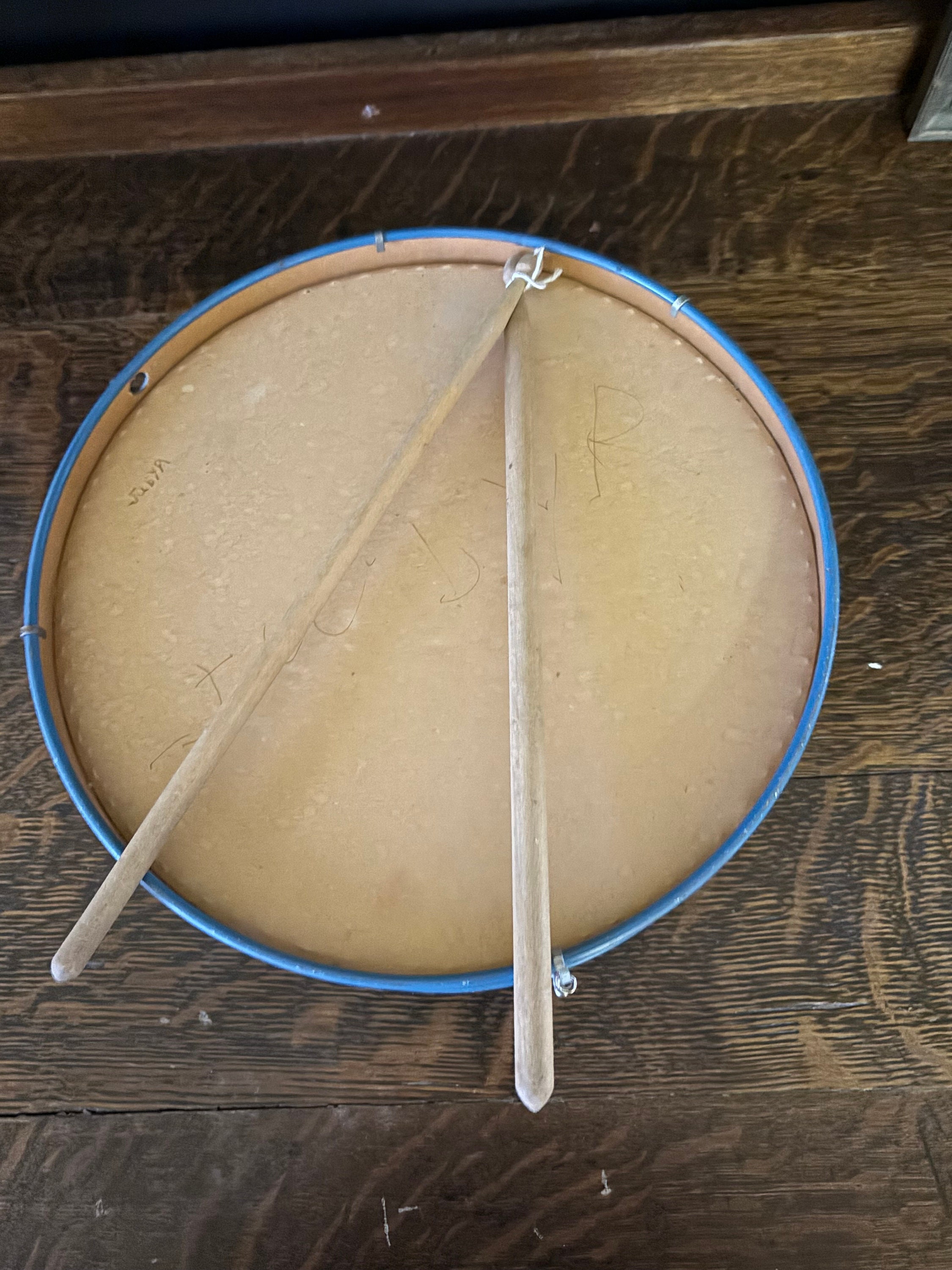 Vintage 1950 Childs Drum & Drumsticks. Ohio Art, 103. Metal ...