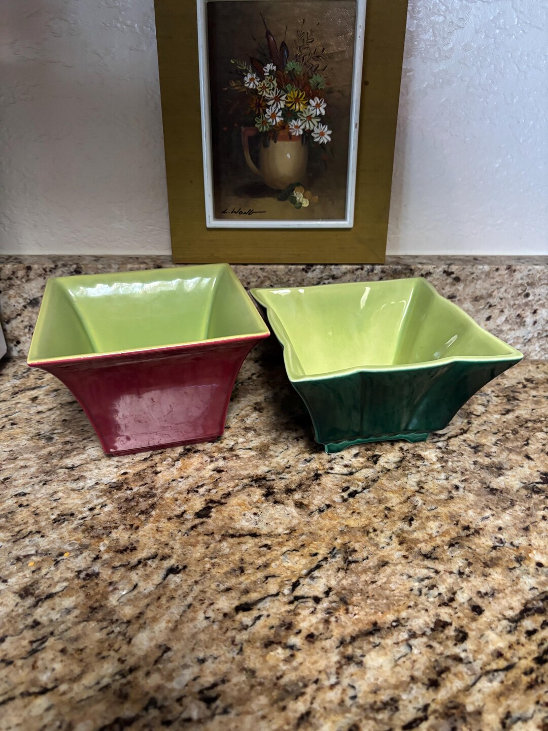 Pair Vintage MCM, Retro Planters. Berns Hollywood, Franciscan Ware ...