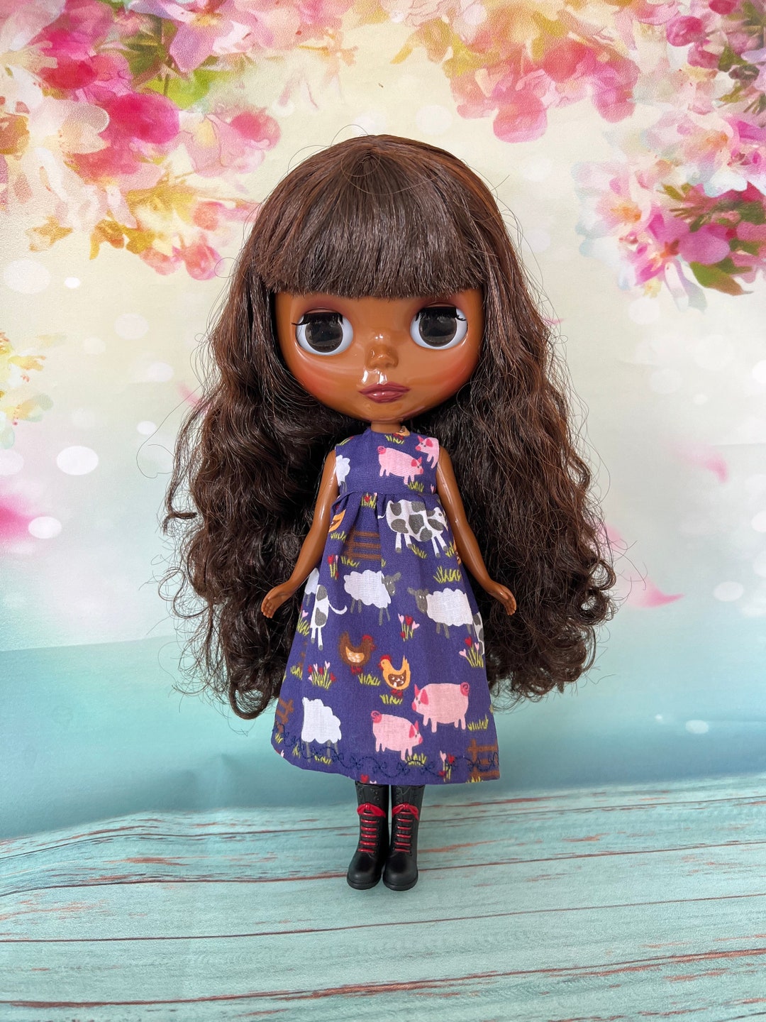 Blythe/pullip Dress With Farm Animals on Fabric. to Fit Pullip and ...