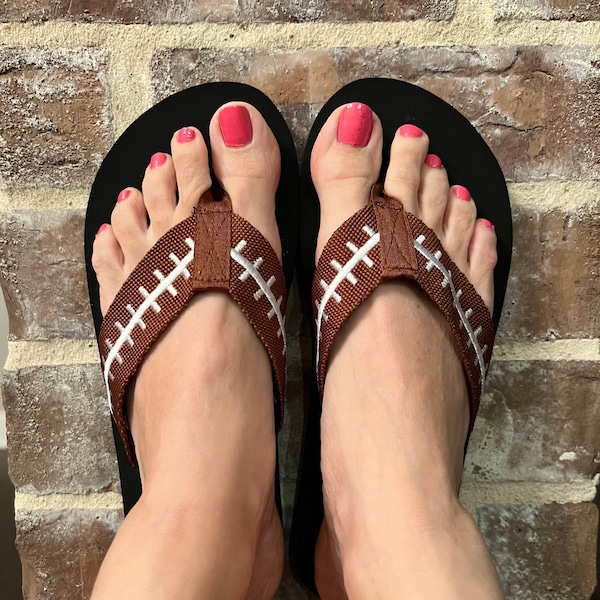 Football Flip Flops - Etsy