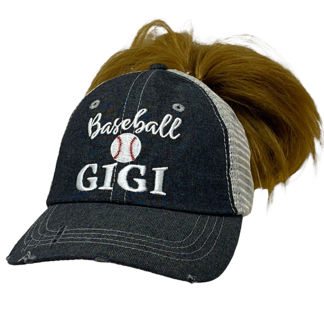 Cocomo Soul Baseball GIGI Messy Bun High Ponytail Embroidered Baseball ...