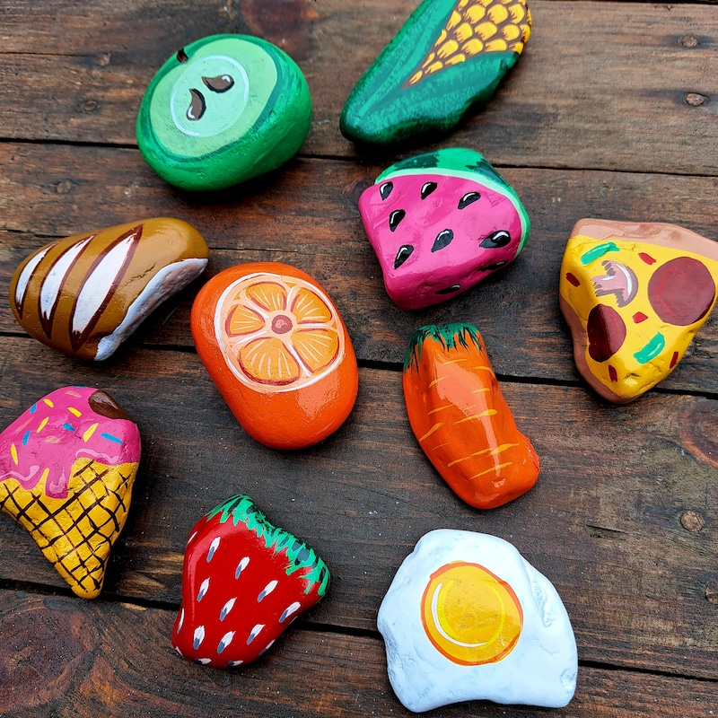 Rock Painted Foods - Etsy