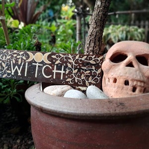 Hand Painted Witch Nature Sign, Moon Child, Witchcraft Halloween Sign ...
