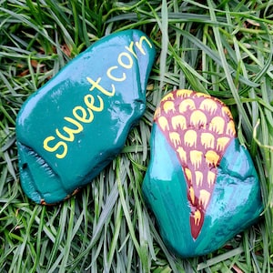 Food Stones Set of 10 Hand Painted for Mud Kitchen Early Years Outdoor ...