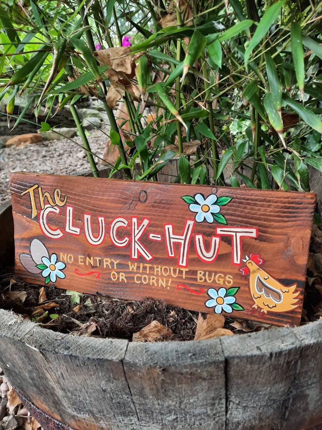 Hand Painted Chicken Coop Sign, the Cluck Hut, Poultry, Back Garden ...