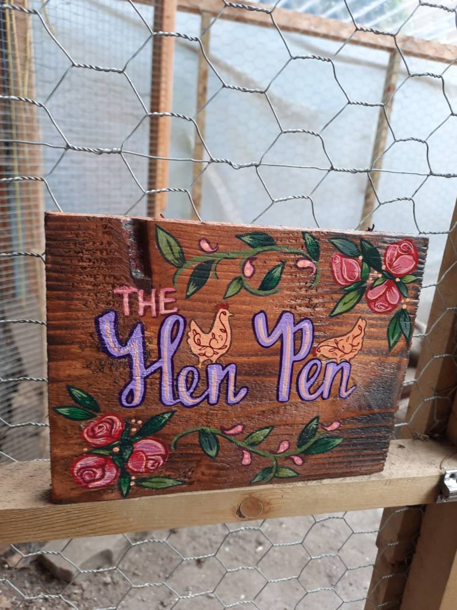 Hand Painted Chicken Coop Sign, the Hen Pen, Poultry, Back Garden Hens ...