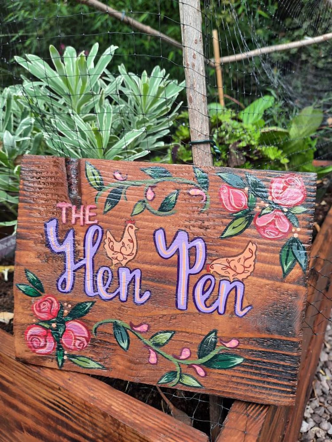 Hand Painted Chicken Coop Sign, the Hen Pen, Poultry, Back Garden Hens ...