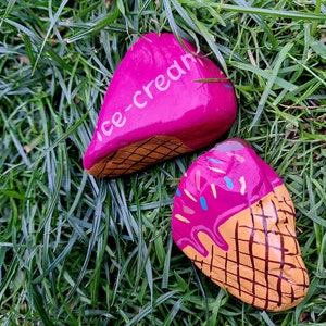 Food Stones Set of 10 Hand Painted for Mud Kitchen Early Years Outdoor ...