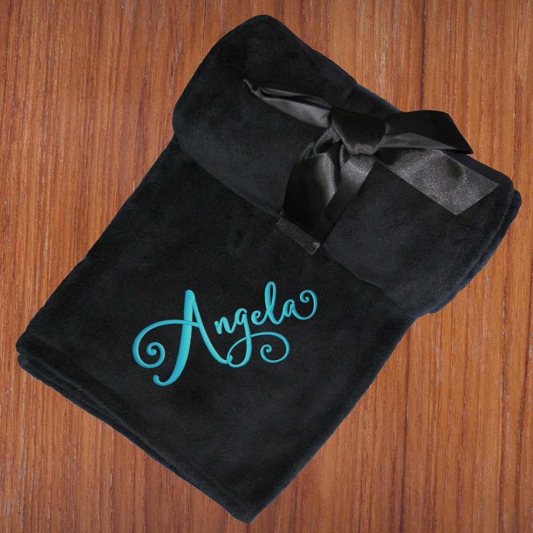 Monogrammed Throw Blankets, Personalized Fleece Blanket, Embroidered ...