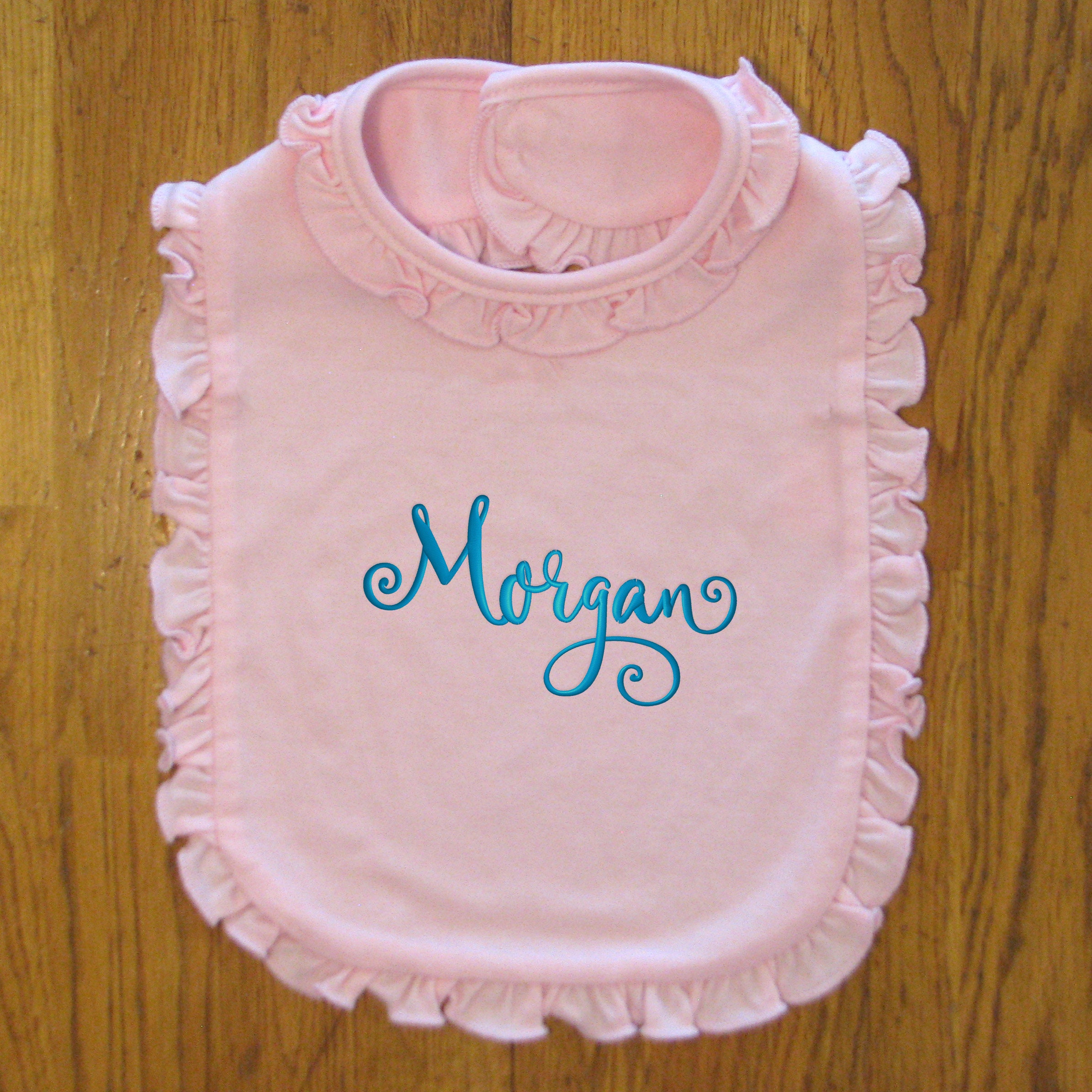 Monogrammed Ruffle Baby Bibs and or Burp Cloths for Baby | Etsy