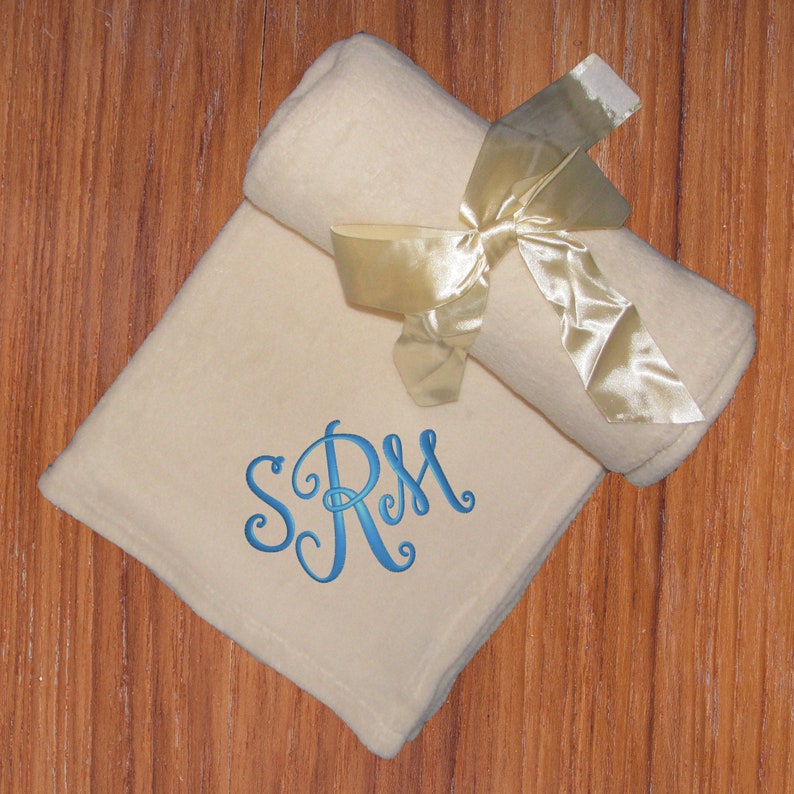 Monogrammed Throw Blankets, Personalized Fleece Blanket, Embroidered ...