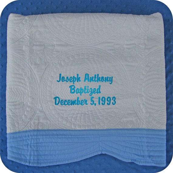 Personalized Baptism Blanket Boy Baptism Gift Christening - Etsy