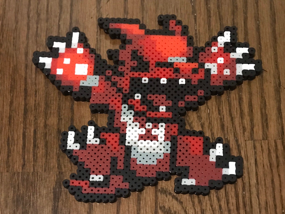 Digimon Guilmon Flamedramon Perler Bead Art - Etsy