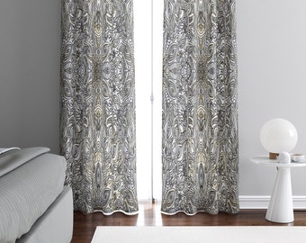 Gold and Gray Curtains | Etsy