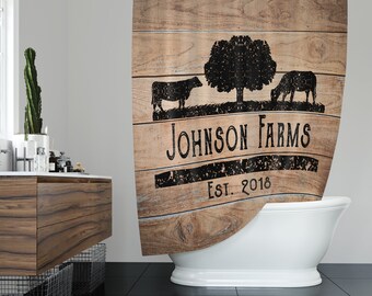 Farmhouse shower curtain | Etsy