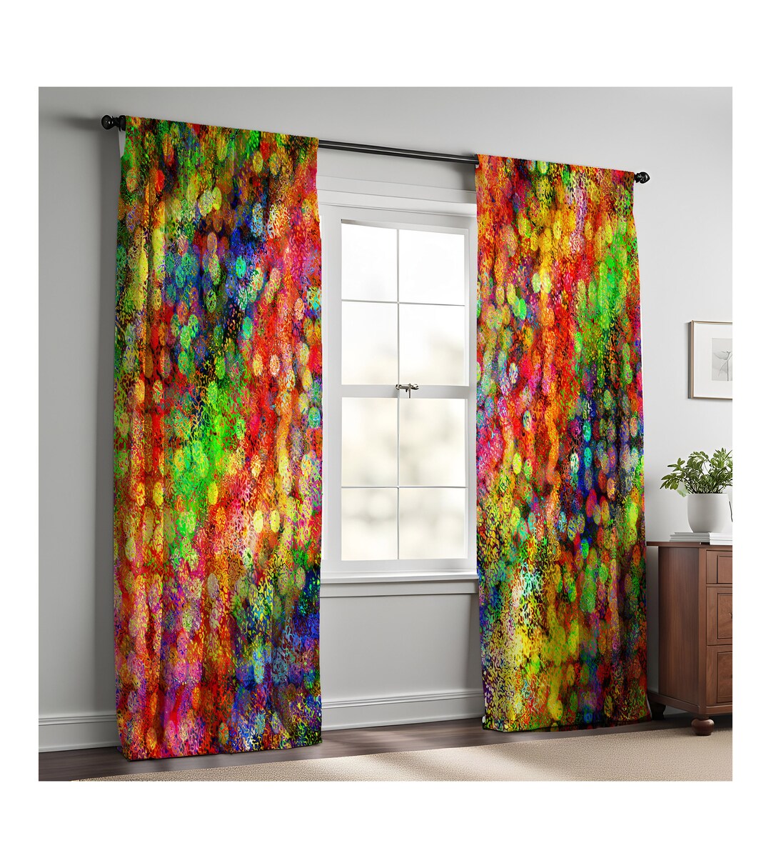 Colorful Bokeh Style Window Curtains | Lined and Unlined Window ...