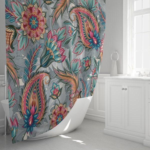 Grey Shower Curtain - Etsy