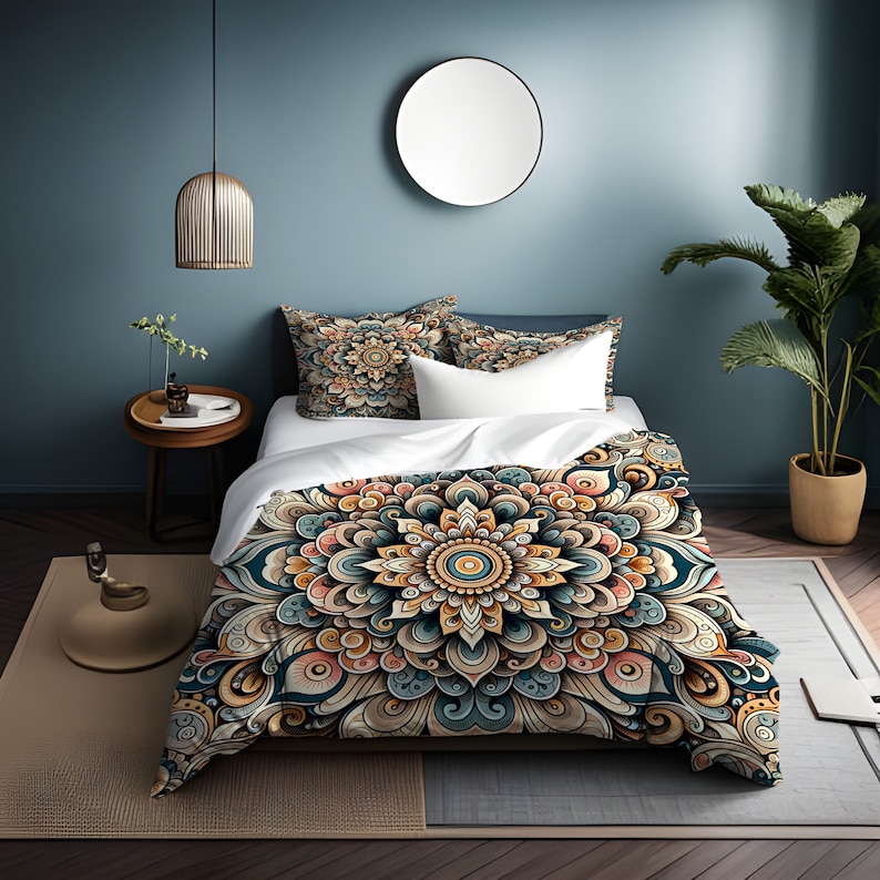 Boho Mandala Bedding: Flower Design Comforter or Duvet Cover - Etsy