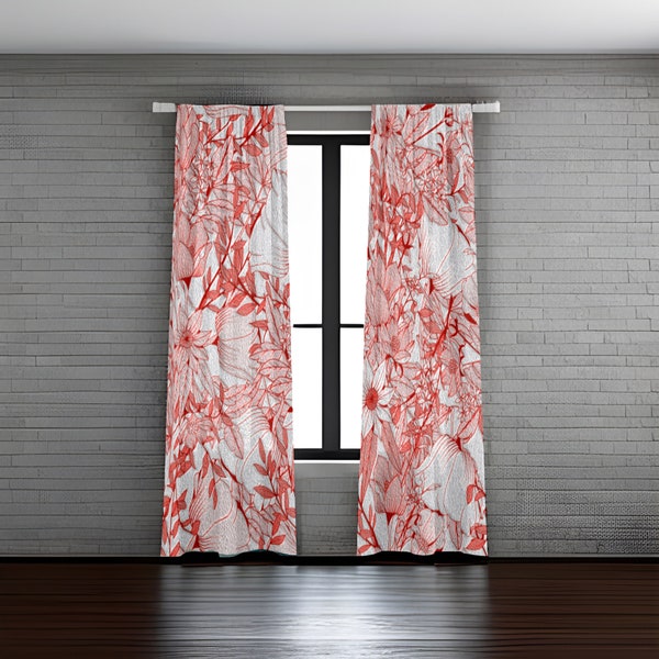 Coral Curtains - Etsy