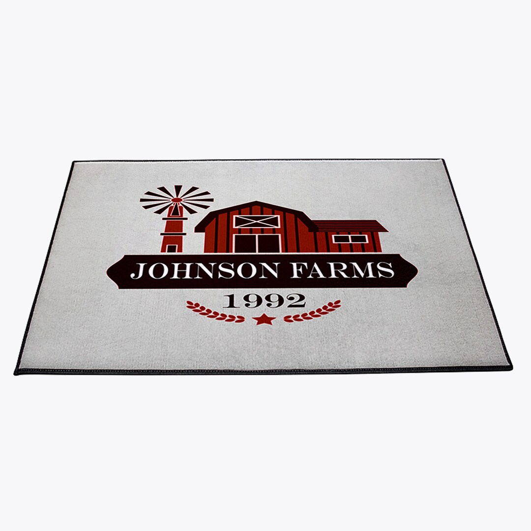 Personalized Red Barn Farmhouse Door Rug | Front Doormat - Etsy