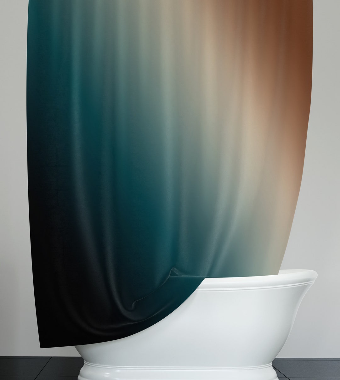Gradient Smoke Print Shower Curtain | Modern Bathroom Decor - Etsy
