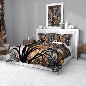 Abstract Tree Silhouette Comforter or Duvet Cover | Twin, Queen, King ...