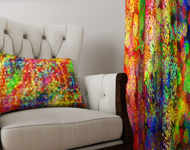 Colorful Bokeh Style Window Curtains | Lined and Unlined Window ...