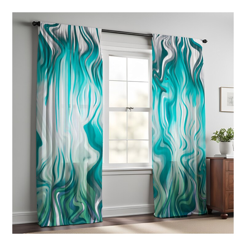 Aqua Curtains - Etsy