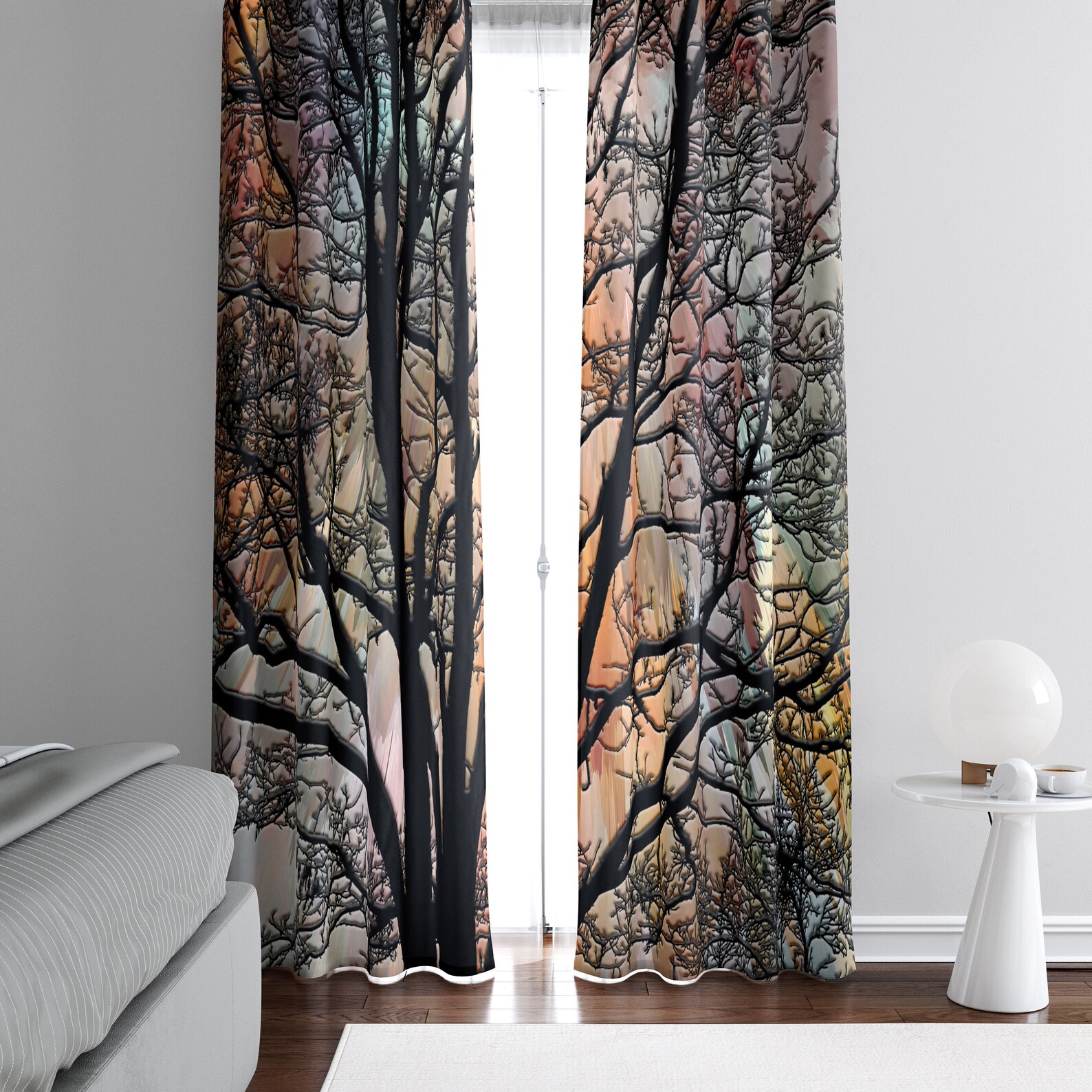 Abstract Tree Silhouette Window Curtains Lined and Unlined - Etsy