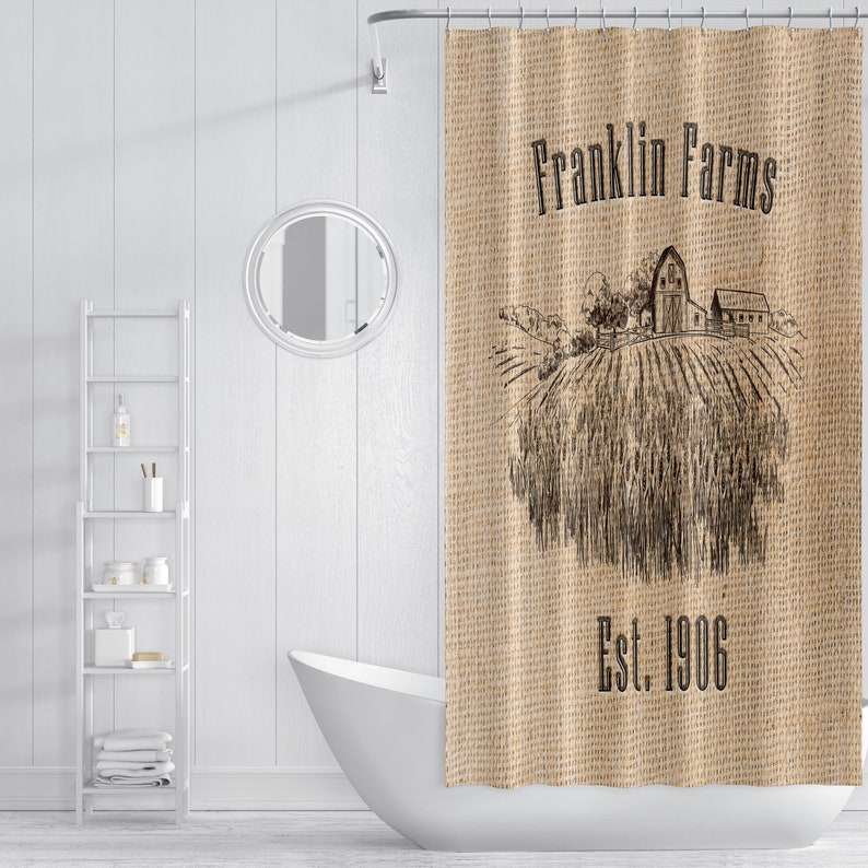 Personalized Rustic Farm Shower Curtain With Optional Bathmat - Etsy