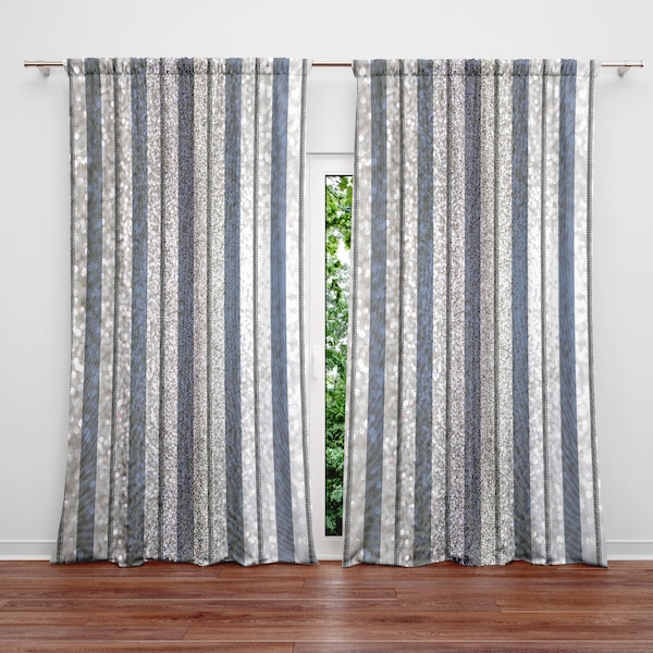 Blue and Gray Drapes - Etsy