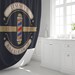 Personalized Sleek Barber Shop Logo Shower Curtain With - Etsy